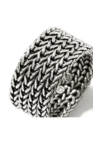 John Hardy Rata Chain Wide Band Ring - Silver