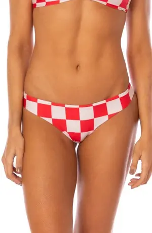 MAAJI Cherry Checker Flirt Reversible Bikini Bottom - Open White