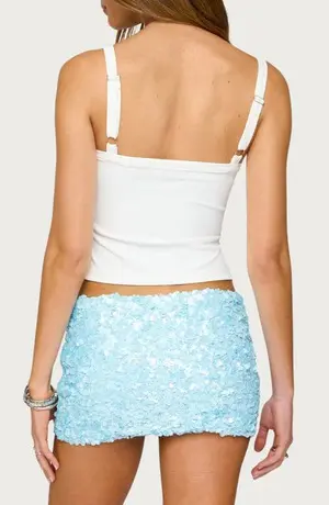 EDIKTED Cutout Cropped Tank - White