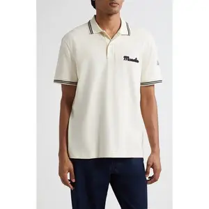 Moncler Tipped Piqué Polo - Antique White