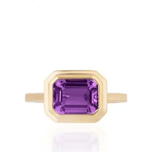 Goshwara Manhattan Emerald Cut Ring - Amethyst