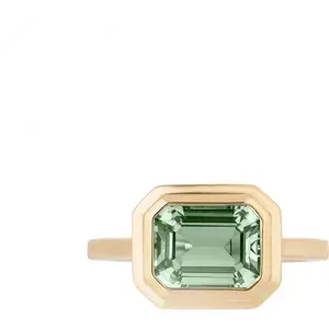 Goshwara Manhattan Emerald Cut Ring - Prasiolite