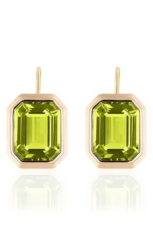 Goshwara Manhattan Bezel-set Drop Earrings - Bright Green