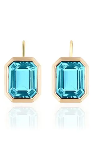 Goshwara Manhattan Bezel-set Drop Earrings - Pale Blue
