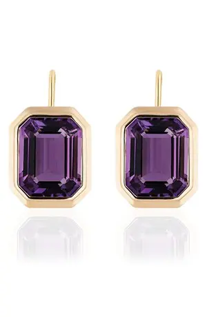 Goshwara Manhattan Bezel-set Drop Earrings - Purple