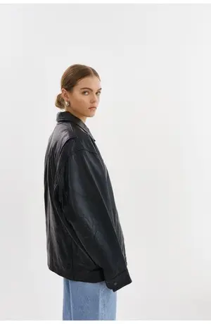 LAMARQUE Leather Bomber Jacket - Black