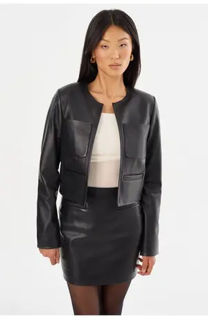 LAMARQUE Lamarque Linette Leather Jacket Black