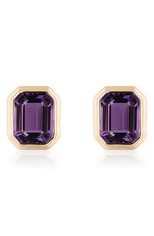 Goshwara Manhattan Stud Earrings Amethyst