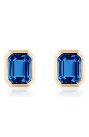Goshwara Manhattan Stud Earrings Deep Blue