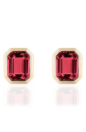 Goshwara Manhattan Stud Earrings Garnet