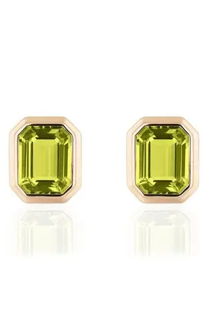 Goshwara Manhattan Stud Earrings Peridot
