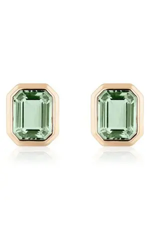 Goshwara Manhattan Stud Earrings - Prasiolite
