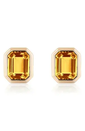 Goshwara Manhattan Stud Earrings Yellow