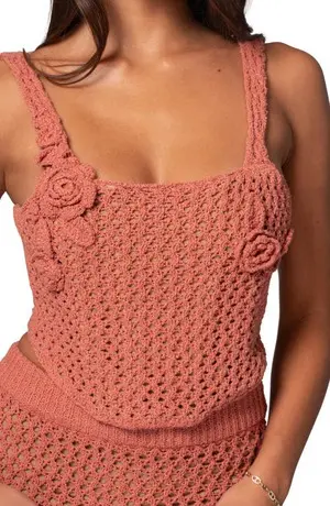 JLUXLABEL Crochet Trimmed Tank