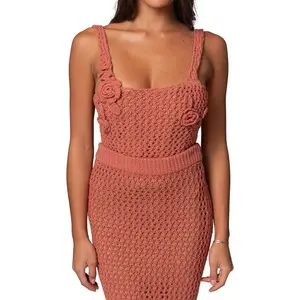 JLUXLABEL Crochet Trimmed Tank - Orange