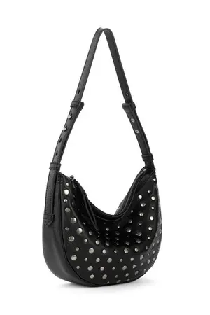 THE SAK Tess Studded Leather Shoulder Bag - Black Silver Stud