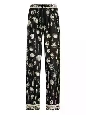 Dolce & Gabbana Shell-print Silk Trousers