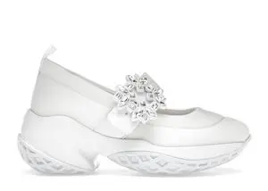 ROGER VIVIER Viv' Run Babies Crystal Buckle Sneakers - White