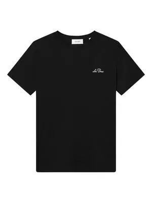 LES DEUX Logo-embroidered T-shirt - Black