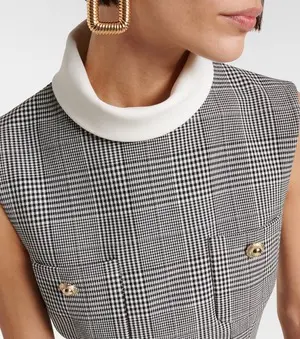 SELF-PORTRAIT Prince Of Wales Check Minidress - Grey