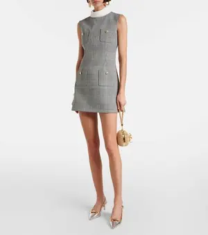 SELF-PORTRAIT Prince Of Wales Check Minidress - Grey