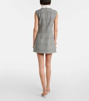 SELF-PORTRAIT Prince Of Wales Check Minidress - Grey