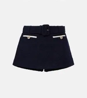 SELF-PORTRAIT Belted Bouclé Skort
