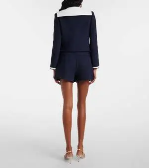 SELF-PORTRAIT Belted Bouclé Skort