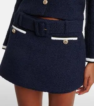 SELF-PORTRAIT Belted Bouclé Skort
