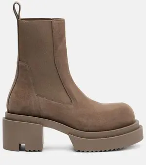 Rick Owens Beatle Suede Platform Chelsea Boots