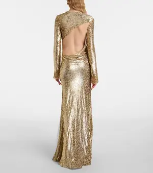 SELF-PORTRAIT Fil Coupe Open-back Maxi Dress