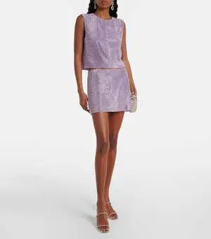 SELF-PORTRAIT Chainmail Mini Skirt - Purple