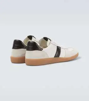 TOM FORD Archer Suede-trimmed Leather Sneakers