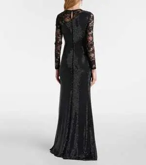 SELF-PORTRAIT Rhinestone Lace-trimmed Gown