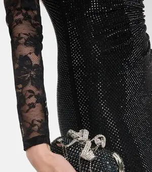 SELF-PORTRAIT Rhinestone Lace-trimmed Gown