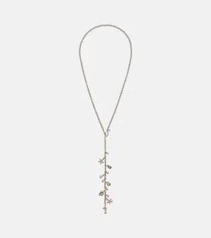 SYDNEY EVAN 14kt Charm Necklace With Diamonds And Pearl - Gold
