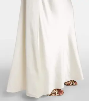 SELF-PORTRAIT Belted Taffeta Maxi Dress