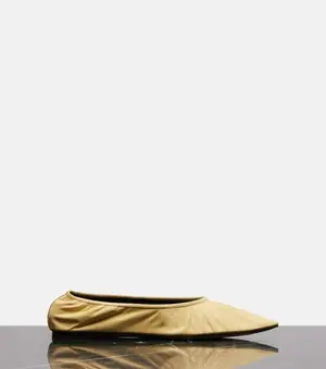 THE ROW Liisa Leather Ballet Flats - Yellow