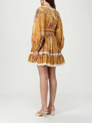Zimmermann Printed Wrap Dress - Mustard