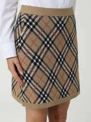 Burberry Check Knit Skirt - Sand