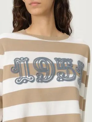Max Mara Striped Sweater With Appliqué Detail - White 1