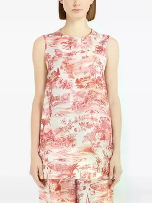 Max Mara Graphic-print Sleeveless Top