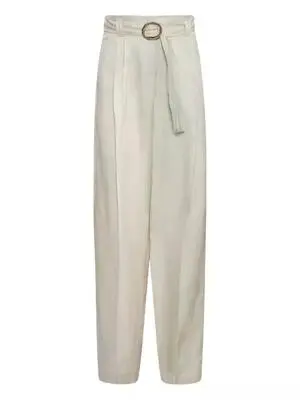 Marella Belted High-waist Wide-leg Trousers