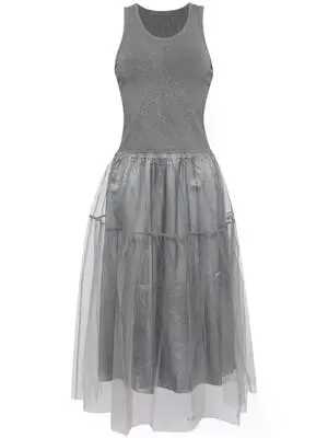 JNBY Tulle-inserts Midi Dress - Grey