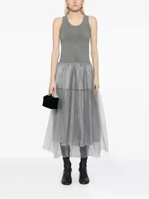 JNBY Tulle-inserts Midi Dress - Grey