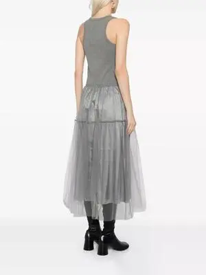 JNBY Tulle-inserts Midi Dress - Grey