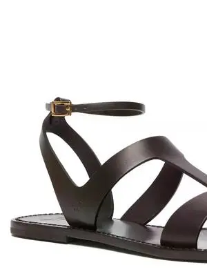 Max Mara Leather Flap Sandals