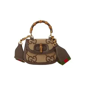 Gucci Bamboo 1947 Jumbo Gg Mini Bag - Tan