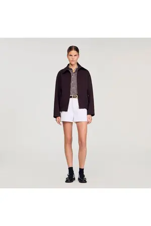 Sandro Oversized Jacket With Zip Fastening