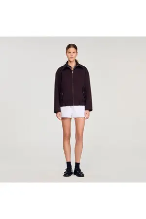 Sandro Oversized Jacket With Zip Fastening
